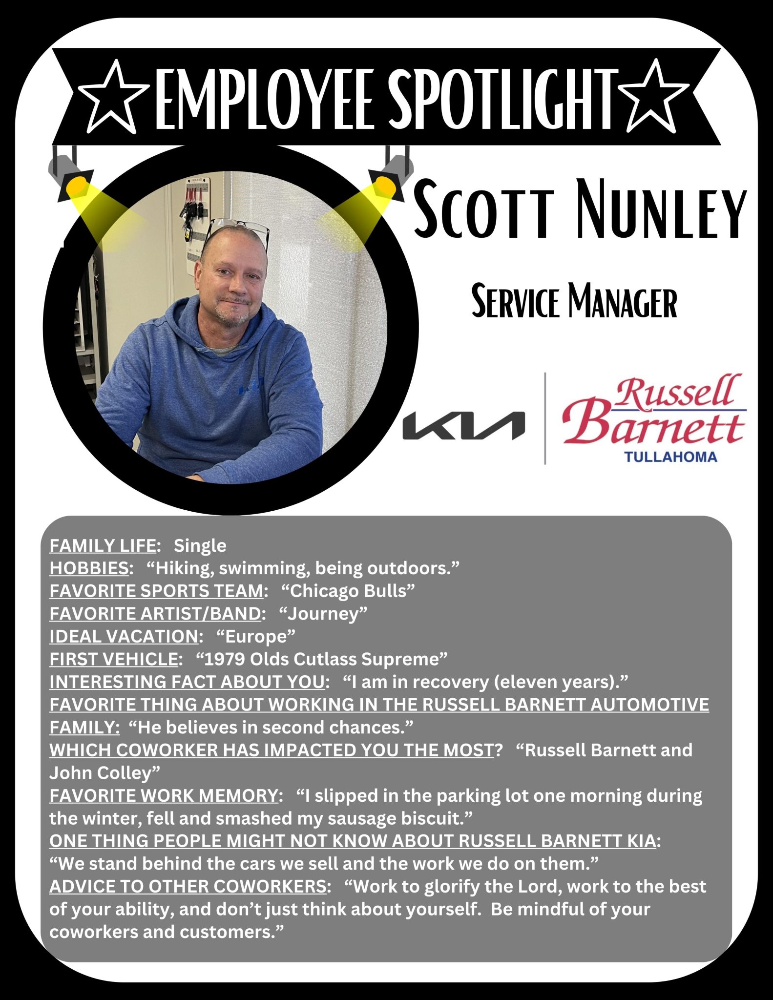 October Employee Spotlight - Russell Barnett Kia Blog